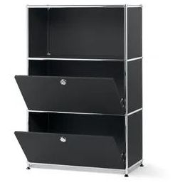 Tchibo - Regal Metall &raquo;Cn3&laquo; mit 2 Klappenf&auml;chern - 77x40x120,5cm - schwarz - Stahl / Aluminium / Kunststoff