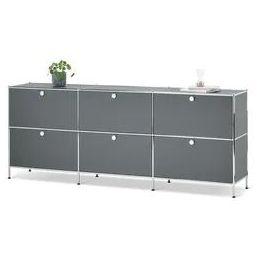 Tchibo - Sideboard &raquo;Cn3&laquo; mit 6 Klappen - 227x40x89,5cm - chrom - Stahl / Aluminium / Kunststoff