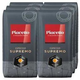 Piacetto Espresso Supremo - 6x 1 kg Ganze Bohne - Intensit&auml;t: 5/6