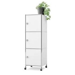 Tchibo - Rollcontainer Metall &raquo;Cn3&laquo; mit 3 T&uuml;ren - 40x40x127cm - chrom - Stahl / Stahl / Aluminium