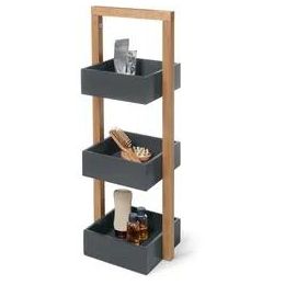 Tchibo - Standregal mit 3 Stauraum-K&auml;sten - 28,5x23x78cm - anthrazit - Holz / Eichenholz