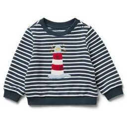 Tchibo - Baby-Sweatshirt mit angerauter Innenseite - Baby - Gr. 86/92 - wei&szlig;/gestreift