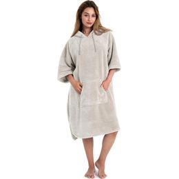 Badeponcho OTTO HOME "Lillou, Surfponcho ideal f&uuml;r Sauna, Spa & im Urlaub" Gr. XXL, beige (sand), L:130cm, Microfaser, Hausm&auml;ntel, Badeponcho, weich und kuschelig, pl&uuml;sch, Fleece, Unisex, f&uuml;r Damen und Herren