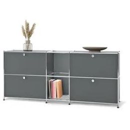 Tchibo - Sideboard Metall &raquo;Cn3&laquo; mit 4 Klappenf&auml;chern - 190x40x82,5cm - chrom - Stahl / Aluminium / Kunststoff
