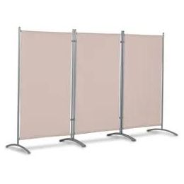Leco Stellwand 3-teilig - 260x60x156cm - beige - Polyester / Stahl / Kunststoff