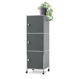 Tchibo - Rollcontainer Metall &raquo;Cn3&laquo; mit 3 T&uuml;ren - 40x40x127cm - chrom - Stahl / Stahl / Aluminium