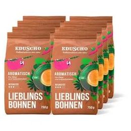 EDUSCHO Lieblingsbohnen Aromatisch - 8 x 750 g Ganze Bohne - Intensit&auml;t: 3/5