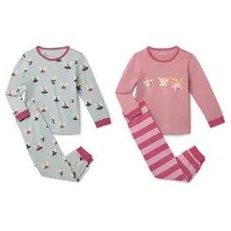 Tchibo - 2 Kinder-Pyjamas - Baby - Gr. 86/92 - dunkelrosa