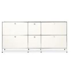 Tchibo - Sideboard Metall &raquo;Cn3&laquo; gro&szlig; mit 6 Klappenf&auml;chern - 190x40x89,5cm - chrom - Stahl / Aluminium / Kunststoff