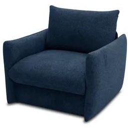 DOMO collection Domo Schlafsofa 1-Sitzer &raquo;Helsinki&laquo; - 105x195x95cm - blau - Polyester / Polyamid / Holz