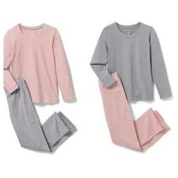 Tchibo - 2 Kinder-Pyjamas - M&auml;dchen - Gr. 122/128 - orange/gestreift