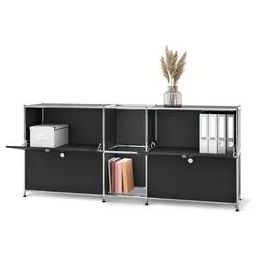 Tchibo - Sideboard Metall &raquo;Cn3&laquo; mit 4 Klappenf&auml;chern - 190x40x82,5cm - schwarz - Stahl / Aluminium / Kunststoff