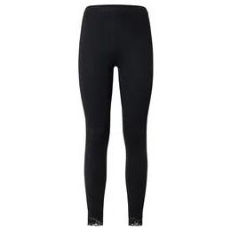Tchibo - Leggings mit Spitzenborte - Damen - Gr. S - schwarz