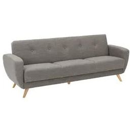 Tchibo - 3-Sitzer-Schlafsofa &raquo;Justus&laquo; in grau meliertem Webstoff - 230x82x85cm - braun - Holz / Buchenholz / Polyester