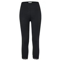 Tchibo - 3/4-Leggings mit Spitzenborte - Damen - Gr. S - schwarz