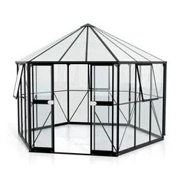 Vitavia Gew&auml;chshaus Pavillion 9 m2 inkl. Fundamentrahmen - 383x333x284cm - schwarz - Aluminium / Glas / Glas