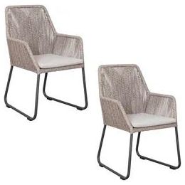 DeVries 2 Dining-Sessel - 64x64x90cm - anthrazit - Polyethylen / Aluminium / Schaumstoff