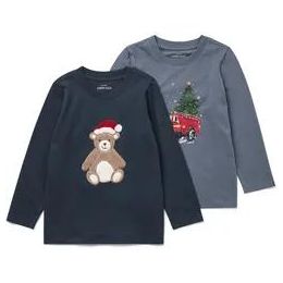 Tchibo - 2 Kinder-Langarmshirts - Baby - Gr. 86/92 - dunkelblau
