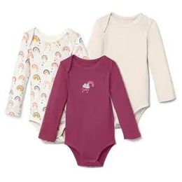 Tchibo - 3 Langarmbodys - Baby - Gr. 86/92 - creme/print