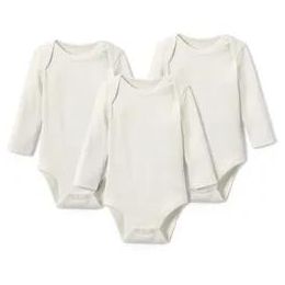 Tchibo - 3 Baby-Ripp-Langarmbodys - Baby - Gr. 74/80 - offwhite