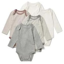 Tchibo - 5 Baby-Bodys mit Mitwachsfunktion - Kinder - Gr. 98/104 - wei&szlig;