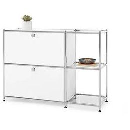 Tchibo - Sideboard Metall &raquo;Cn3&laquo; mit 2 Klappenf&auml;chern - 115x40x82,5cm - chrom - Stahl / Glas / Aluminium
