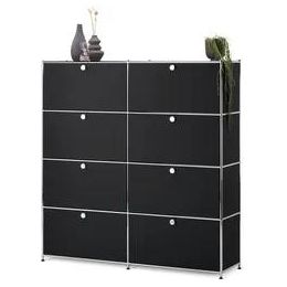 Tchibo - Highboard &raquo;Cn3&laquo; mit 8 Klappen - 152x40x158,5cm - schwarz - Stahl / Aluminium / Kunststoff