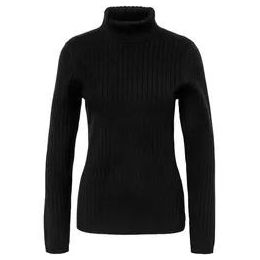 Tchibo - Gerippter Rollkragenpullover - Damen - Gr. M - schwarz