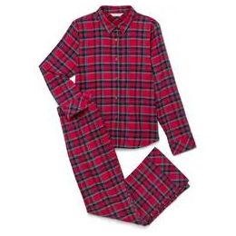 Tchibo - Flanell-Pyjama-Set - Damen - Gr. 34 - rot/kariert