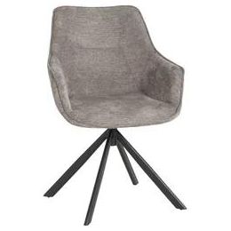 DeVries Diningsessel &raquo;San Carlo&laquo; - 57x67x87cm - hellgrau - Polyester / Metall