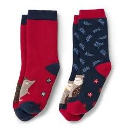 Tchibo - 2 Paar Kinder-Antirutsch-Socken - Kinder - Gr. 35-38 - dunkelblau/jacquard