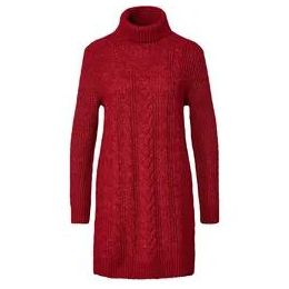 Tchibo - Langer Strickpullover mit Zopfmuster - Damen - Gr. L - rot