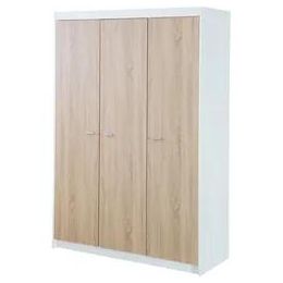 Roba &raquo;Gabriella&laquo; 3-t&uuml;riger Kleiderschrank - 130x52x190cm - wei&szlig; - Holz / Kunststoff