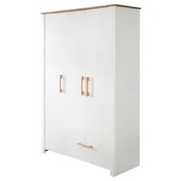 Roba 3-T&uuml;riger Kleiderschrank &raquo;Ava&laquo; - 138,5x54x200cm - wei&szlig; - Holz / Holz / Metall