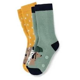 Tchibo - 2 Paar Kinder-Antirutsch-Socken - Kinder - Gr. 31-34 - gelb/jacquard