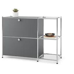 Tchibo - Sideboard Metall &raquo;Cn3&laquo; mit 2 Klappenf&auml;chern - 115x40x82,5cm - chrom - Stahl / Glas / Aluminium
