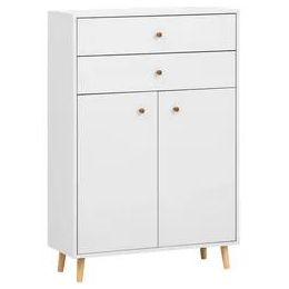 Schildmeyer Tchibo - Kommode &raquo;Bjarne&laquo; - 77x33x113,5cm - braun - Holz / Eichenholz / Metall
