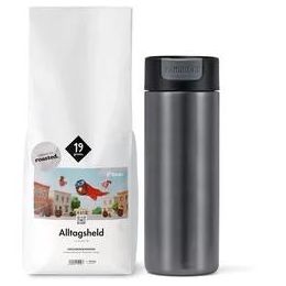 Kaffee-Geschenkset &bdquo;Alltagsheld to go&bdquo; &ndash; 1x 1kg Omni-Roast Ganze Bohne und Kambukka Becher