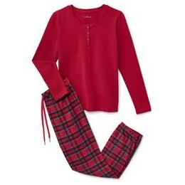 Tchibo - Flanell-Pyjama-Set - Damen - Gr. XS - rot