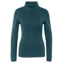 Tchibo - Gerippter Rollkragenpullover - Damen - Gr. L - petrol