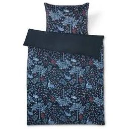 Tchibo - Microfaser-Flanell-Bettw&auml;sche - dunkelblau