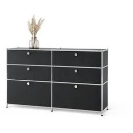 Tchibo - Kommode Metall &raquo;Cn3&laquo; mit 6 Schubladen - 152x40x84,5cm - schwarz - Stahl / Aluminium / Kunststoff