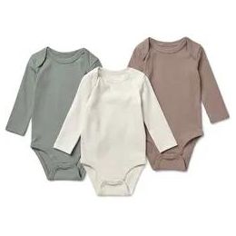 Tchibo - 3 Baby-Ripp-Langarmbodys - Baby - Gr. 74/80 - hellbraun
