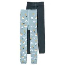 Tchibo - 2 Kleinkinder-Strickleggings - Kinder - Gr. 122/128 - hellblau/jacquard
