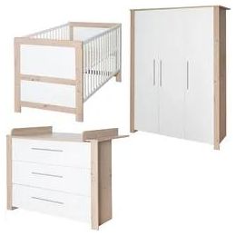 Roba Kinderzimmerset &raquo;Malo&laquo; Bett - 76x144x82cm - wei&szlig; - Holz / Metall / Holz