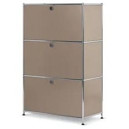 Tchibo - Regal Metall &raquo;Cn3&laquo; mit 3 Klappenf&auml;chern - 77x40x120,5cm - taupe - Stahl / Aluminium / Kunststoff