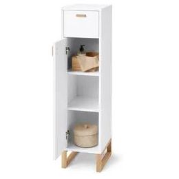 Tchibo - Bad-Beistellschrank mit Schublade und T&uuml;r - 29x35x115cm - braun - Holz / Eichenholz