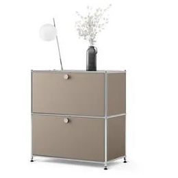 Tchibo - Sideboard Metall &raquo;Cn3&laquo; mit 2 Klappenf&auml;chern - 77x40x82,5cm - taupe - Stahl / Aluminium / Kunststoff