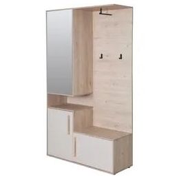Roba Kompaktgarderobe &raquo;Entry&laquo; - 117x38x198cm - braun - Holz / Metall / Glas