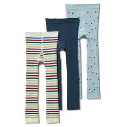 Tchibo - 3 Kinder-Frottee-Thermoleggings - Kinder - Gr. 122/128 - graublau/jacquard